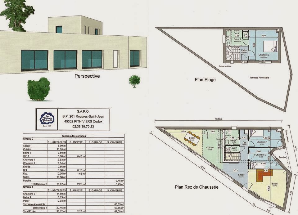 Plan de maison sur un terrain triangulaire - Idées de travaux