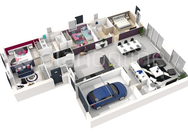 Plan maison moderne loft - Idées de travaux