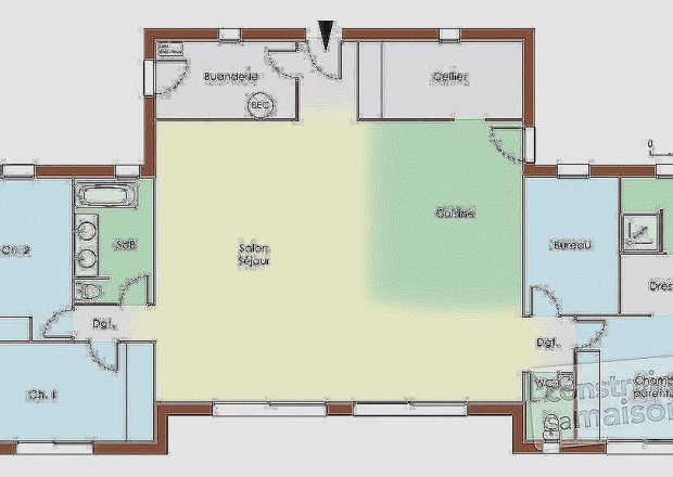 Plan de maison bi génération contemporaine - Idées de travaux