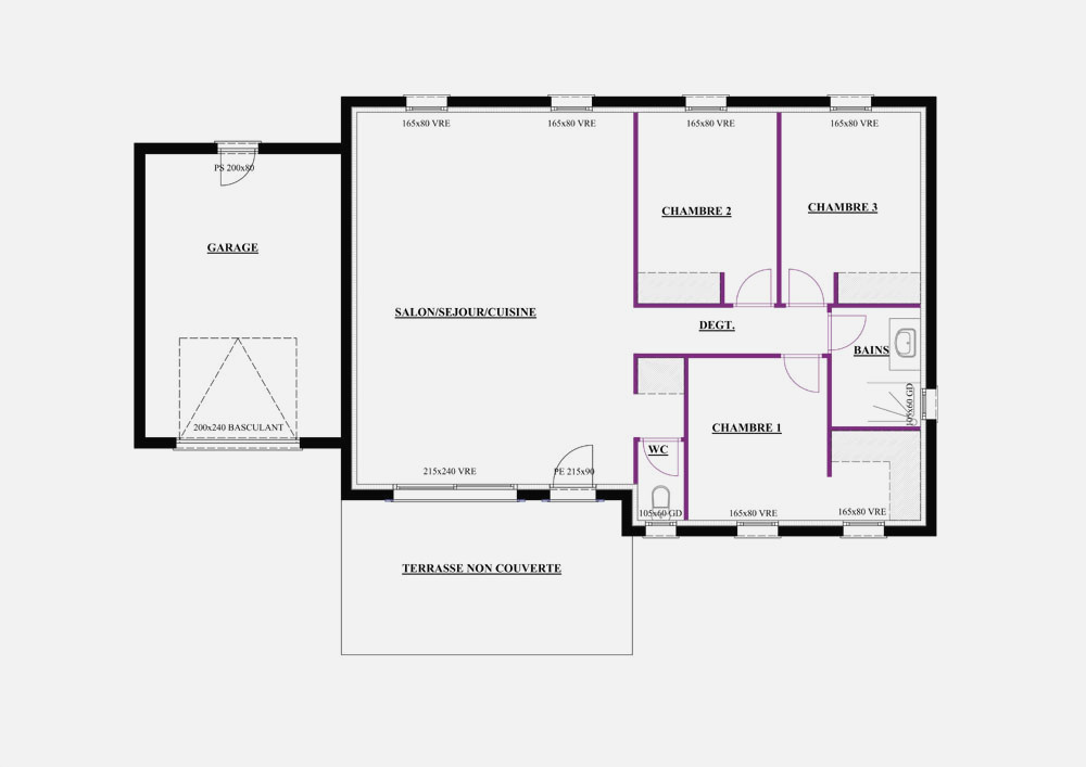 Exemple de plan de maison de 80m2 - Idées de travaux