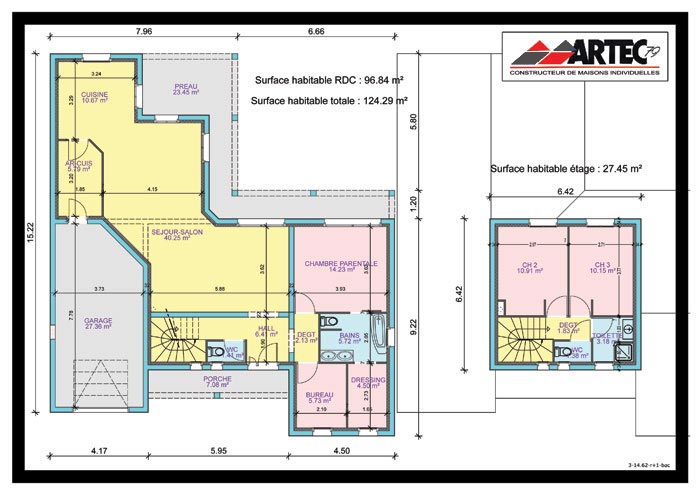 Plan de maison sur un terrain de 250m2 - Idées de travaux