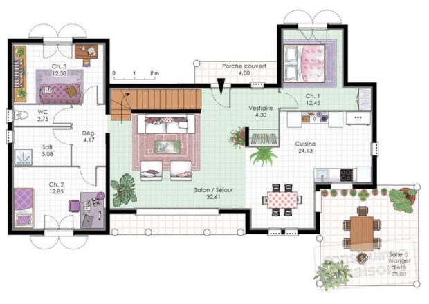Plan de maison bi génération contemporaine - Idées de travaux