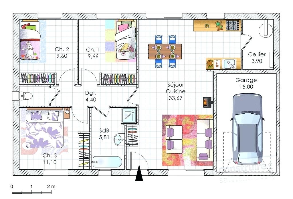 Plan de maison de 200m2 - Idées de travaux
