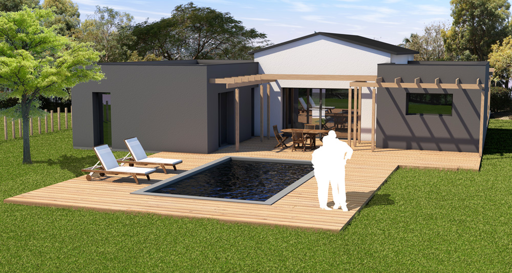 Plan maison contemporaine style loft - Idées de travaux